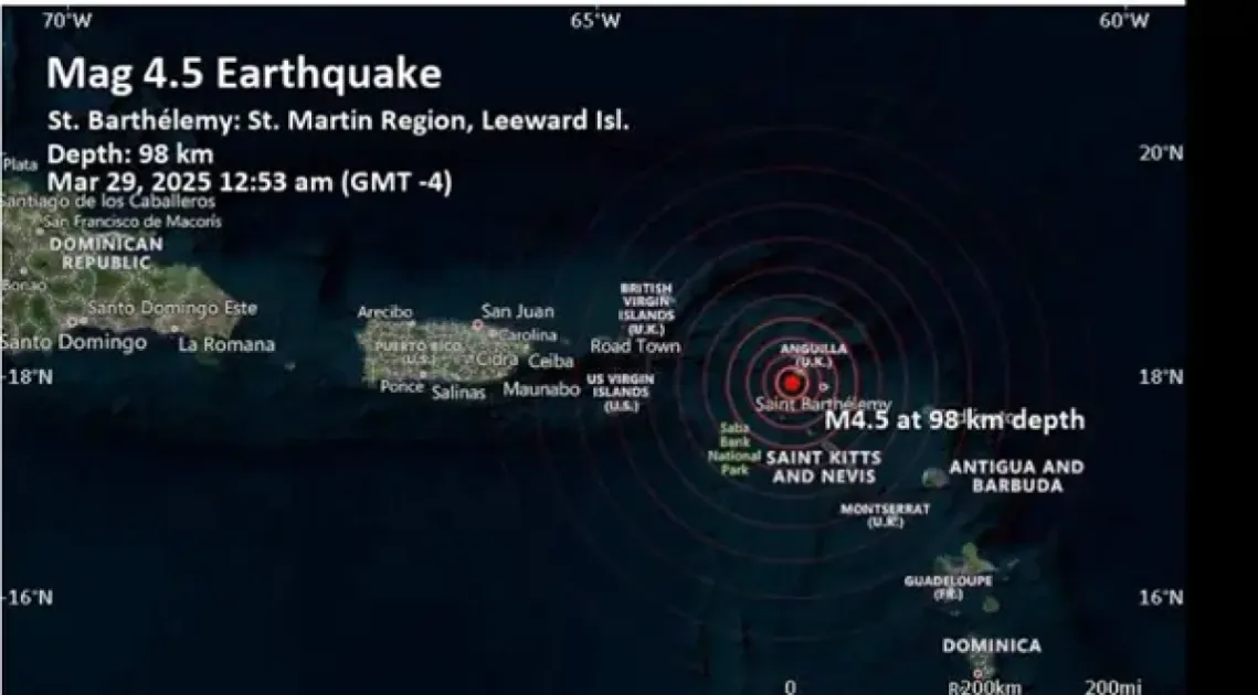 4.5 Magnitude earthquake strikes Caribbean, no casualties reported ...