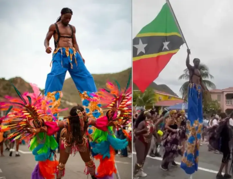 Glenville Fahie flaunts St Kitts and Nevis flag as Mocko Jumbie Star at ...