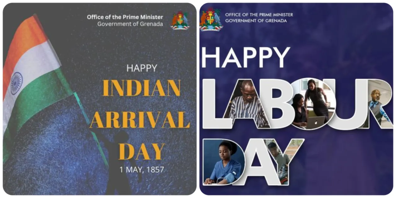 OPM Grenada wishes people on Indian Arrival Day, Int’l Labour Day ...